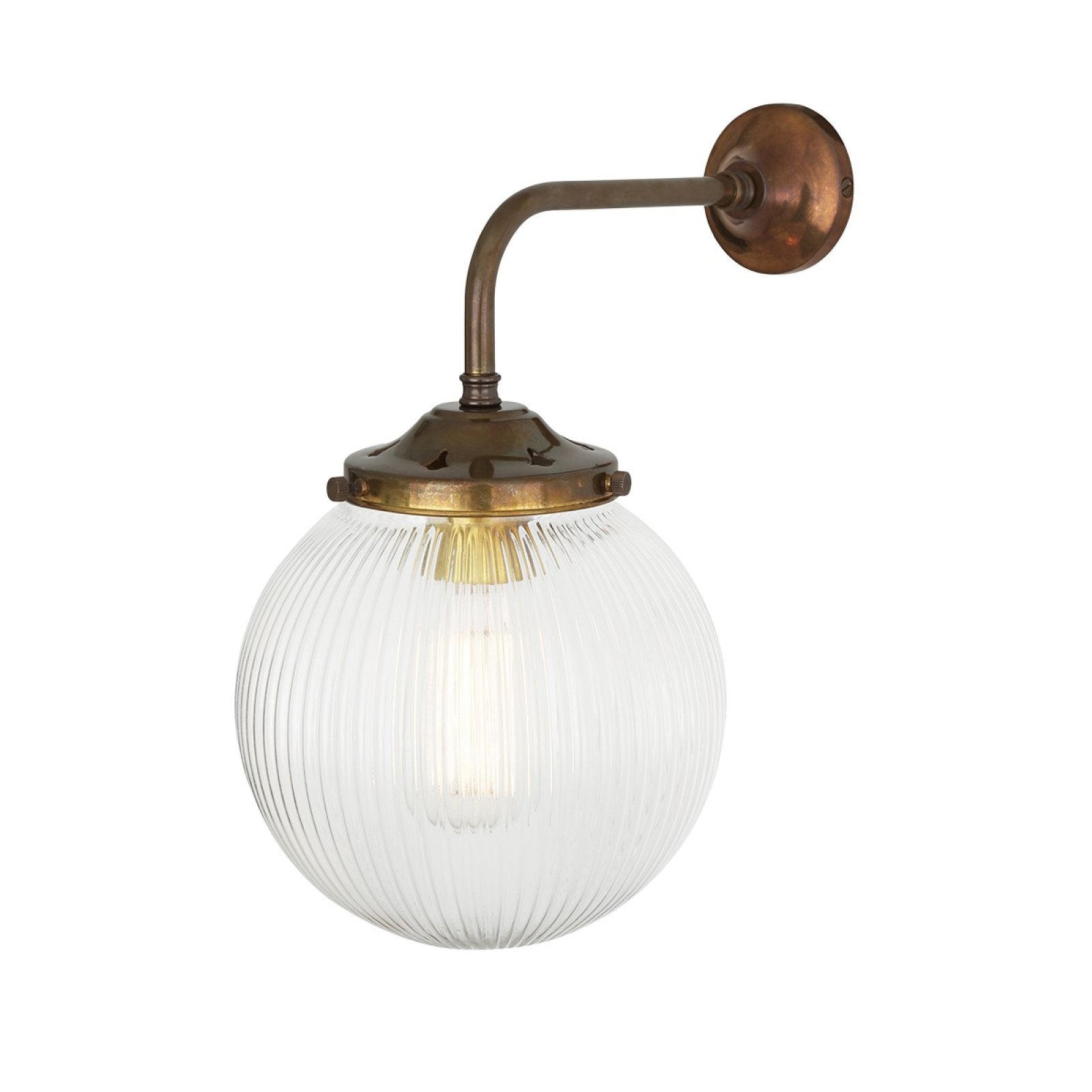 Stanley Fluted Globe Wall Light | Antique Brass