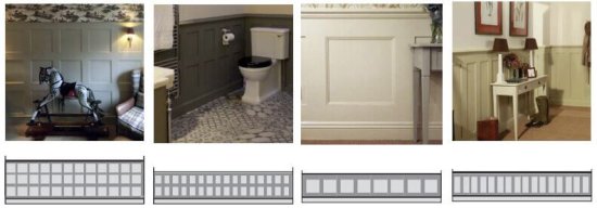 Wall panelling for hallways, reception rooms, bathrooms