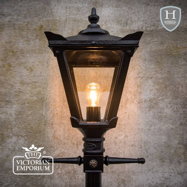 Traditional lantern on cast iron lamp post in a choice of sizes