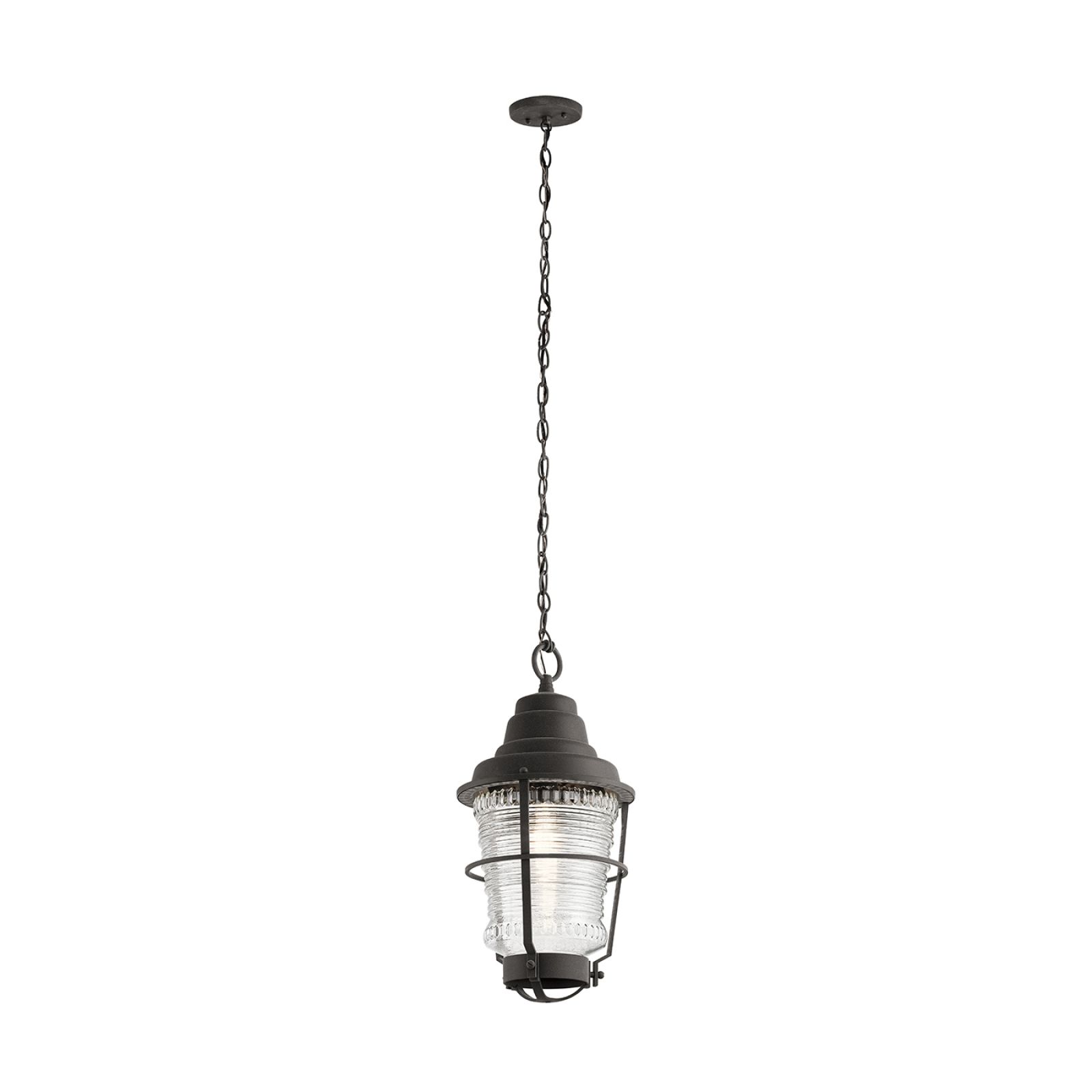 Chance Harbour Exterior Chain Lantern in Weathered Zinc