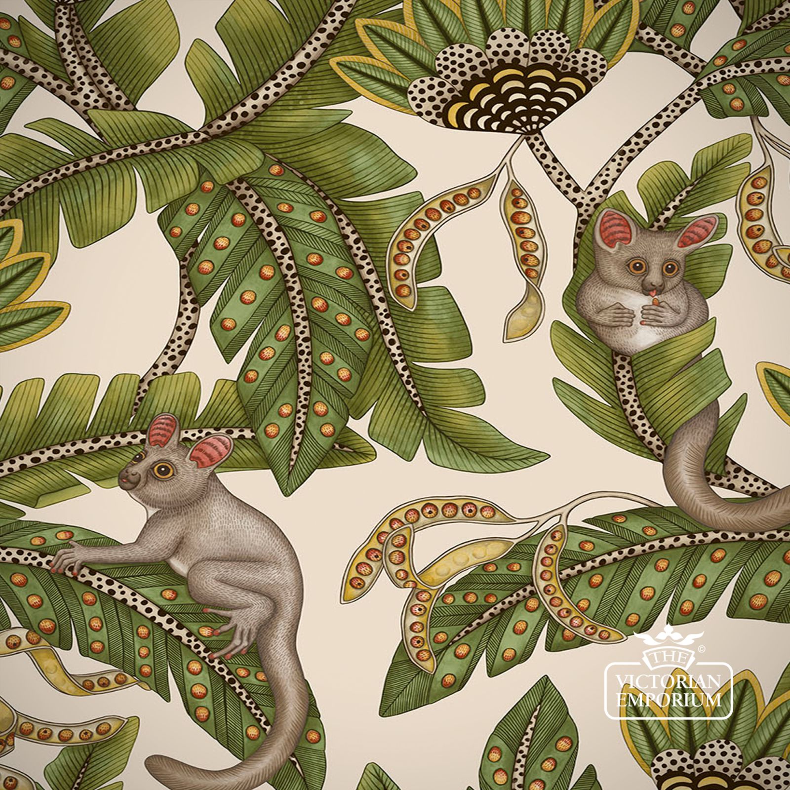 Bush Baby wallpaper in a choice of 5 colourways