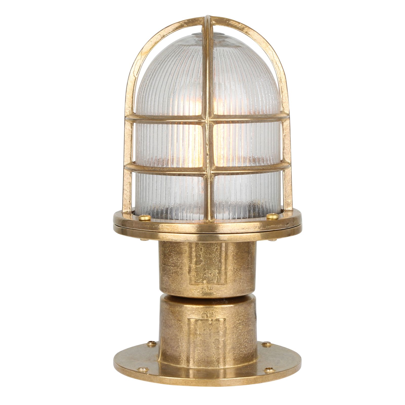 Tulia Brass Outdoor Column Pathway Light | Pedestal Lanterns