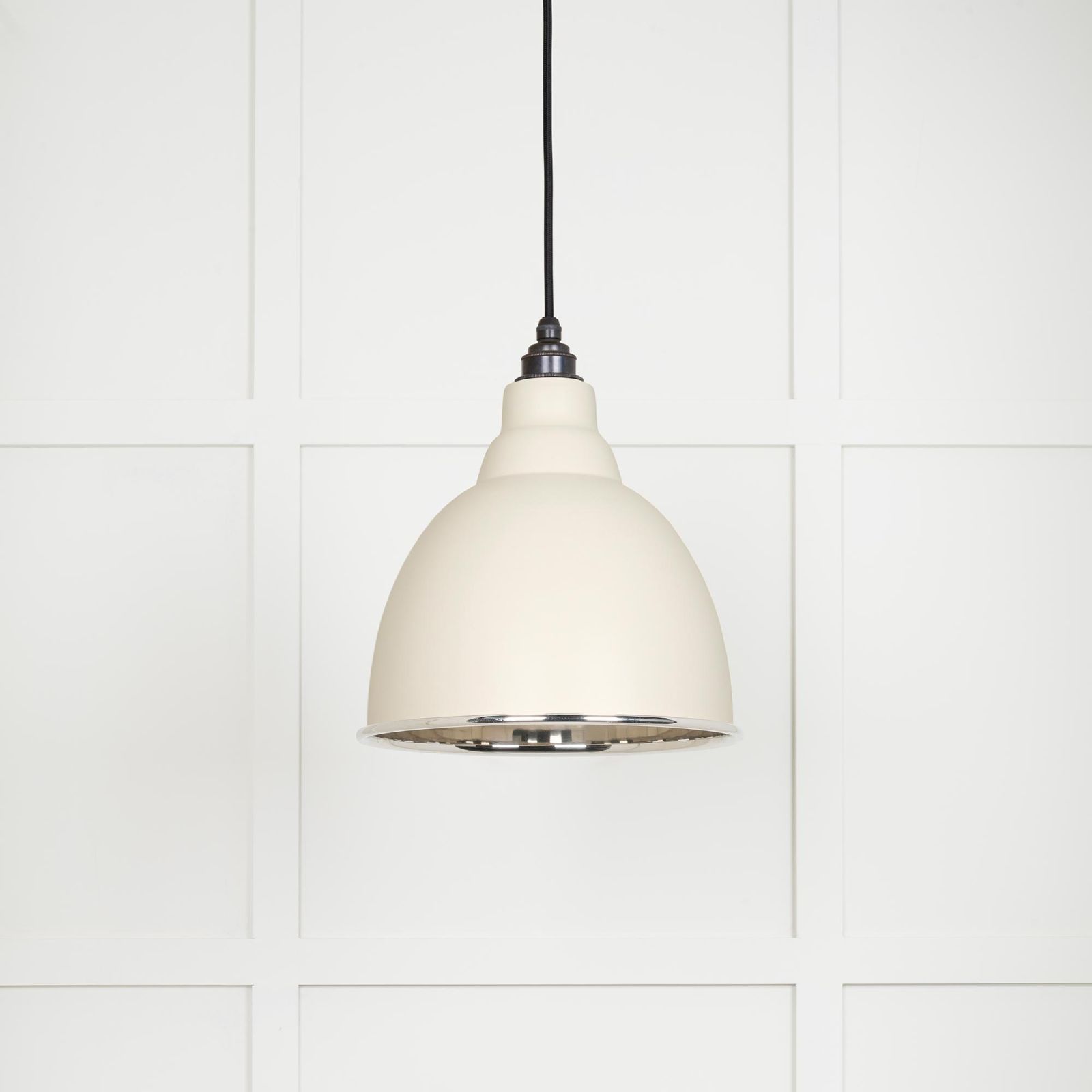 Brindle pendant light in Teasel with nickel interior