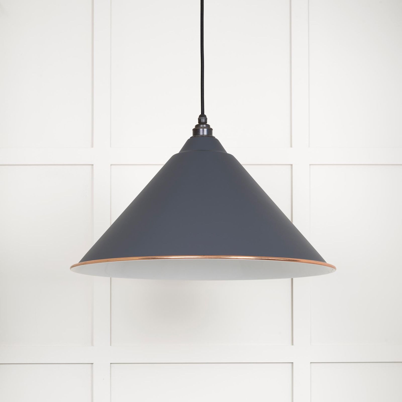 Hockliffe pendant light in Slate and White gloss interior