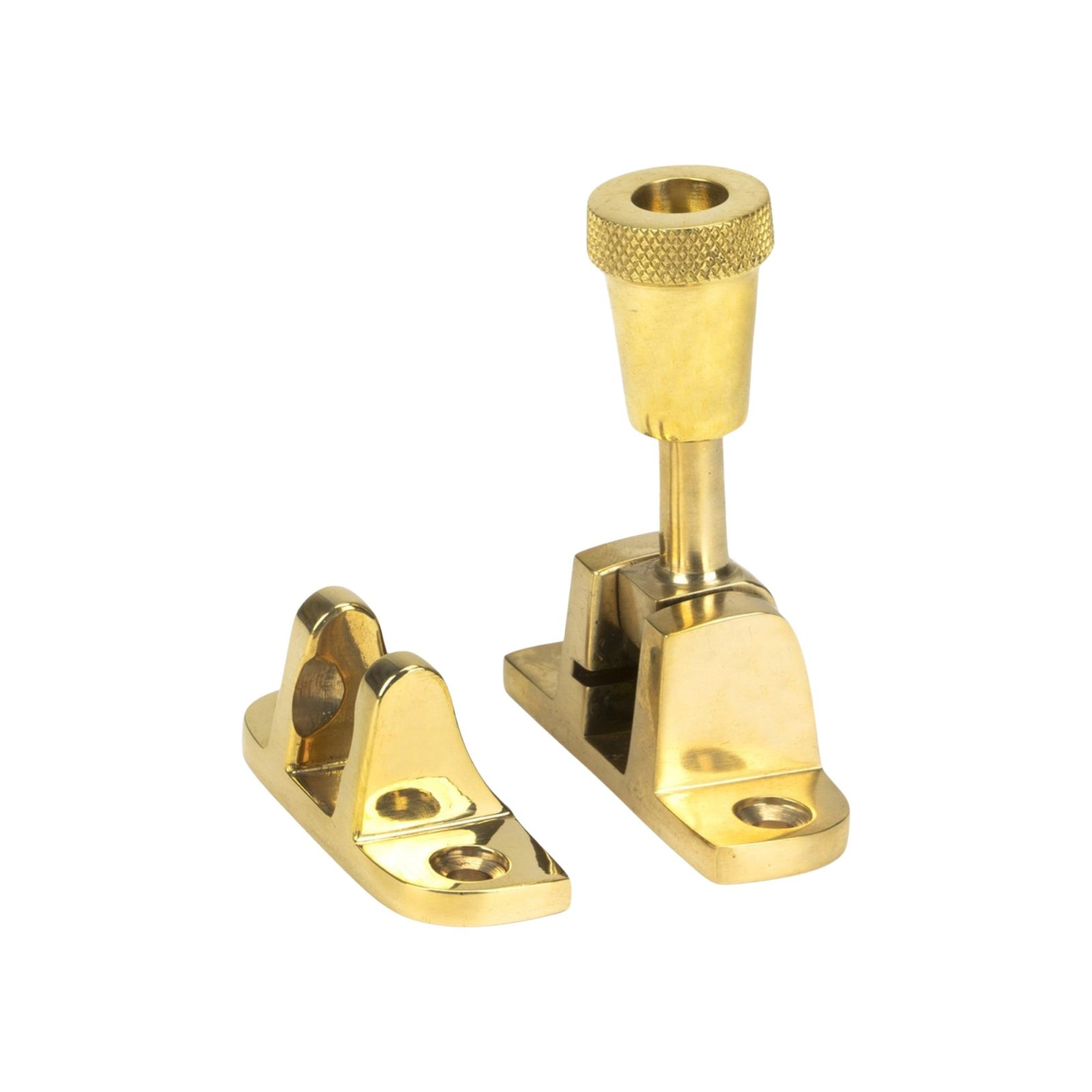 Polished Brass Brompton Brighton Fastener (Radiused) for Sash Windows