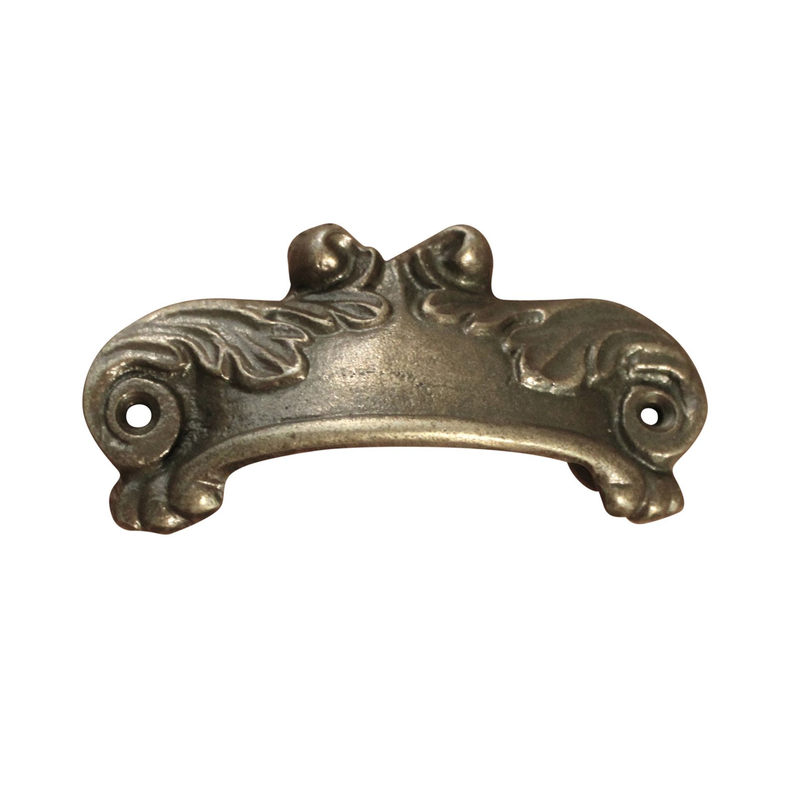 Kenrick Fancy Foliage Cup Handle in Antique Brass or Antique Iron