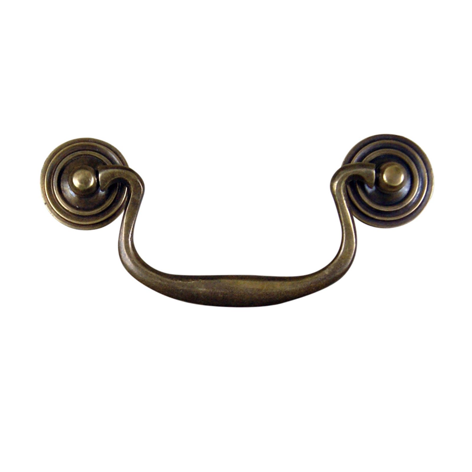 Swan Neck Drop Handle in Solid Antique Brass