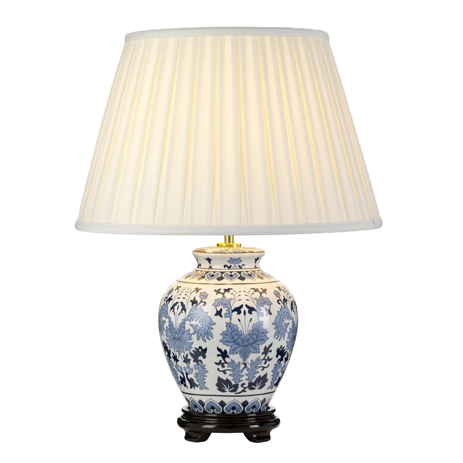 Lin Yi Table Lamp with Porcelain Base and Fabric Shade