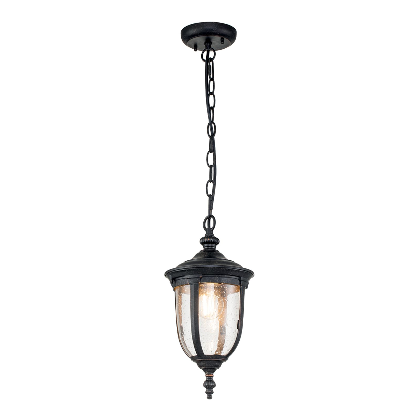 Cleveland Chain Lantern In A Weathered Bronze Finish