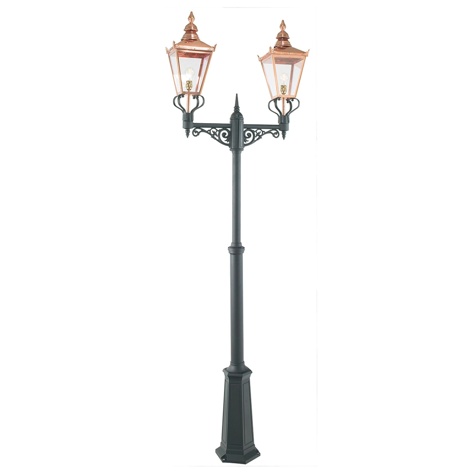Chelsea Copper Double Lanterns with Lamp Post