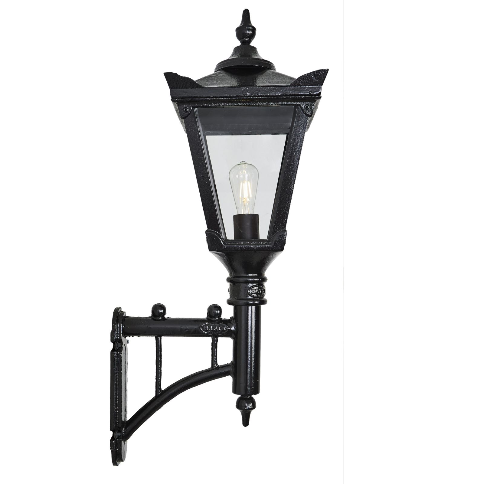 Traditional Cast Iron Lantern on Short Wall Bracket