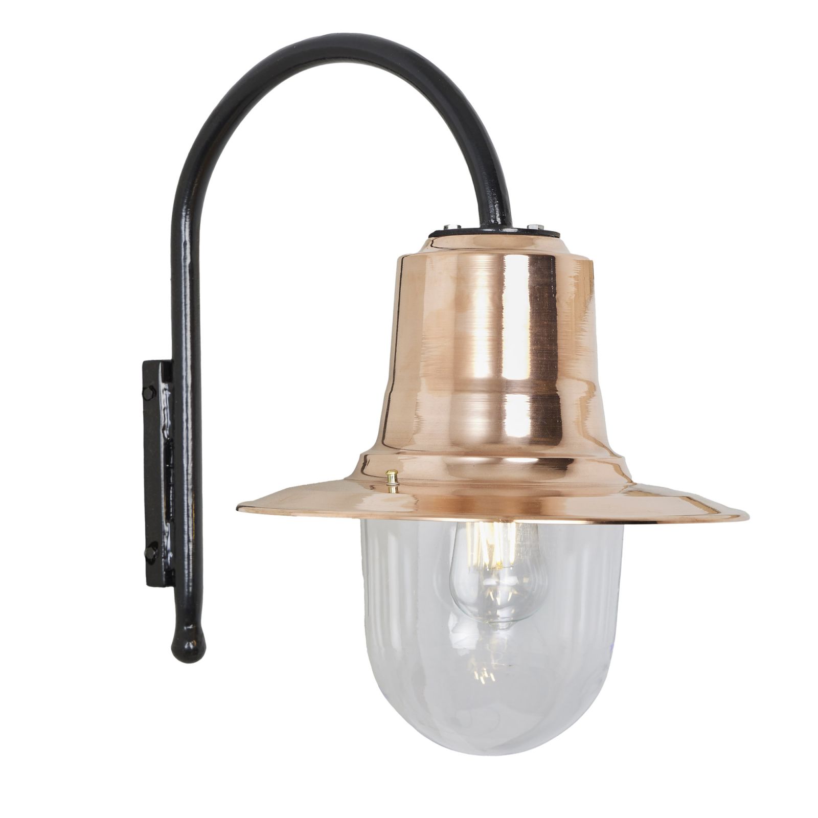 Goose Neck Outdoor Copper Wall Light in a Choice of Sizes