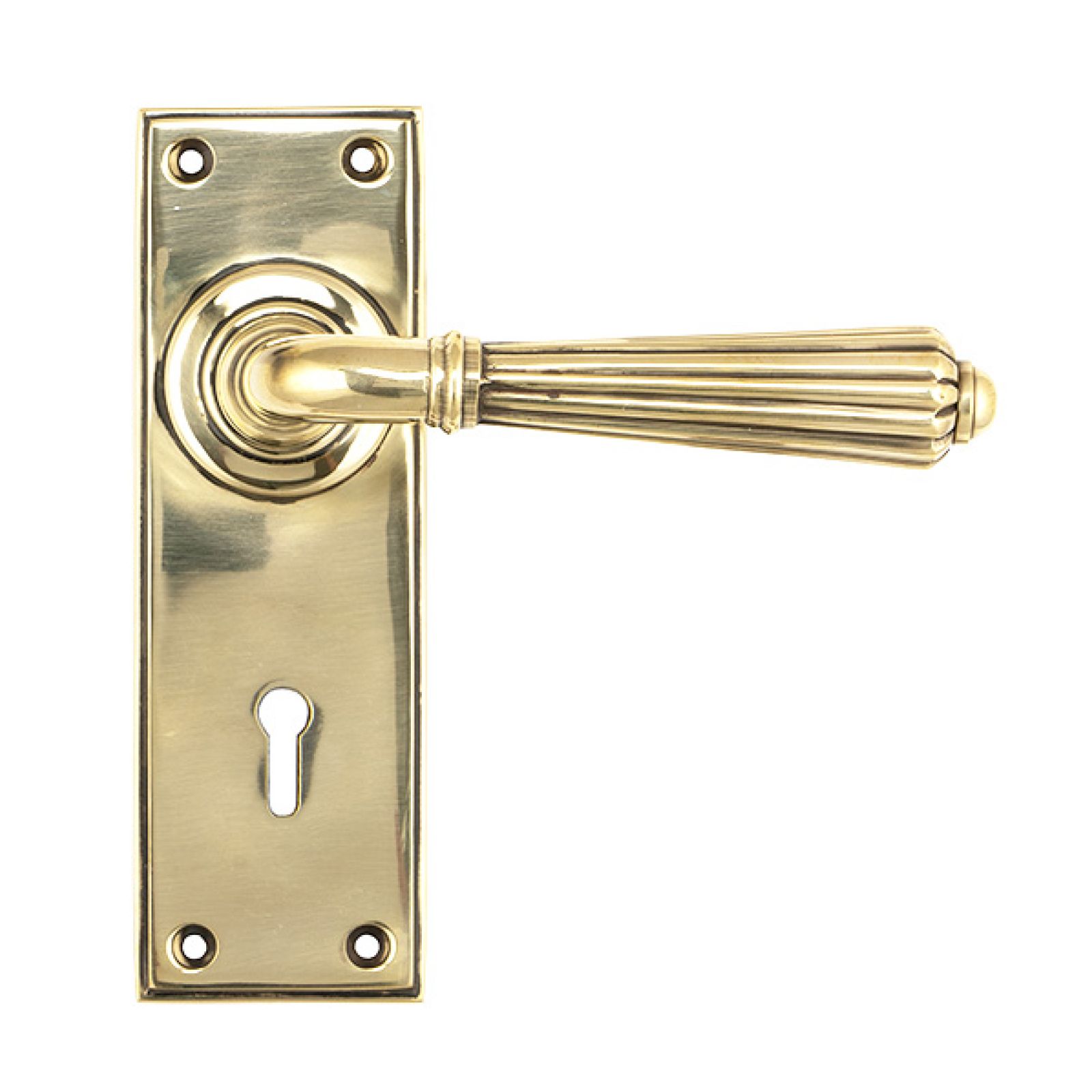 Aged Brass Hinton Lever Lock or Latch or Bathroom Handle Set