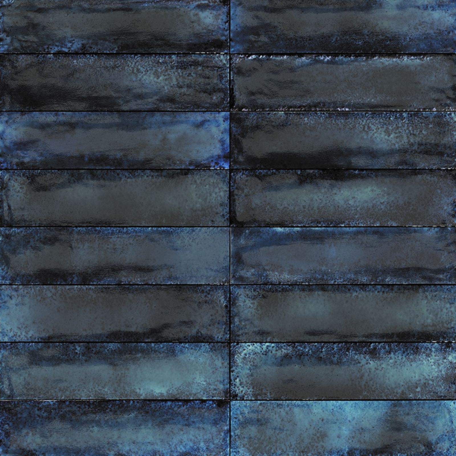 Metallic Glazed Brick Slip in Blue | The Victorian Emporium