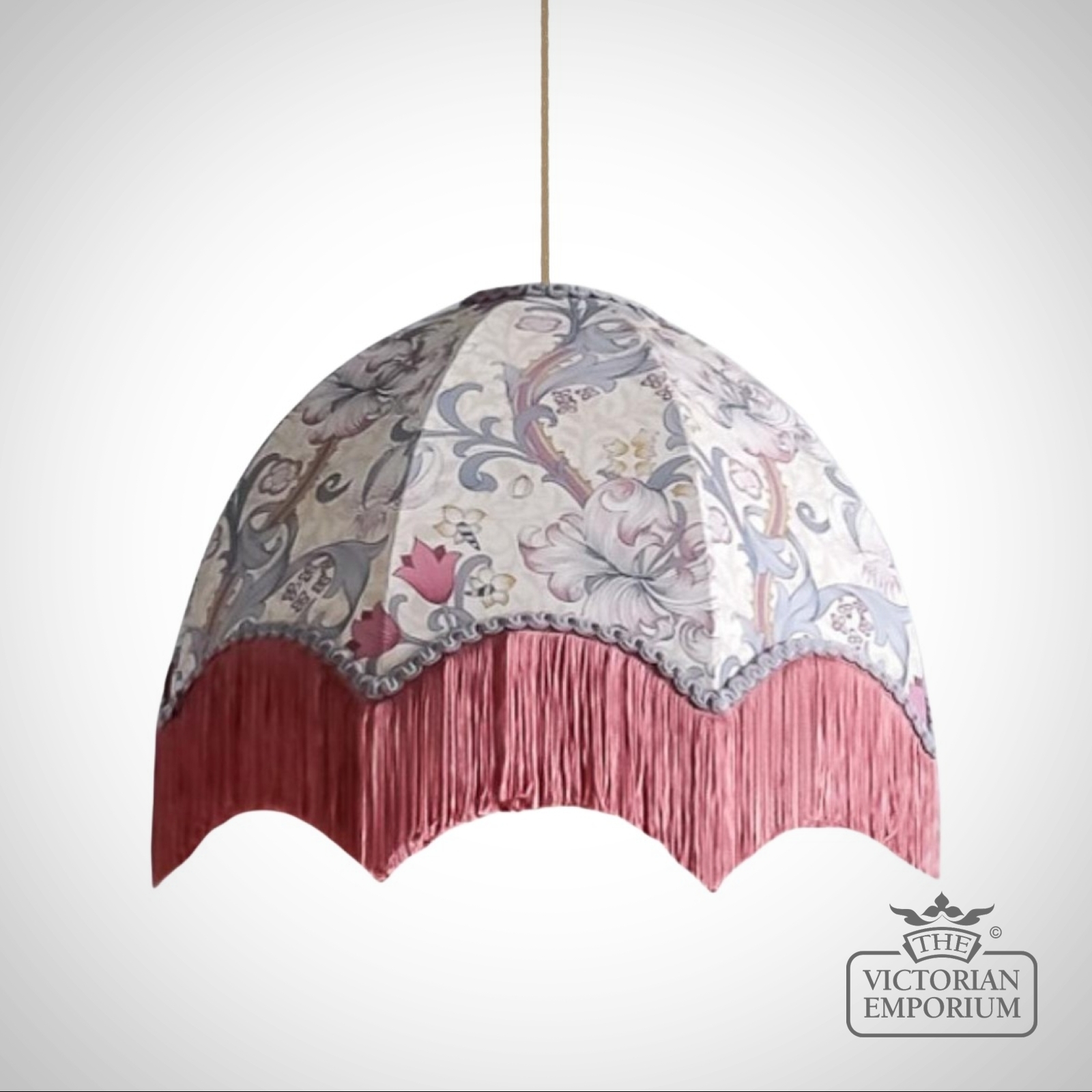 William Morris Golden Lily Deluxe Domed Decorative Fringed Lamp Shade ...