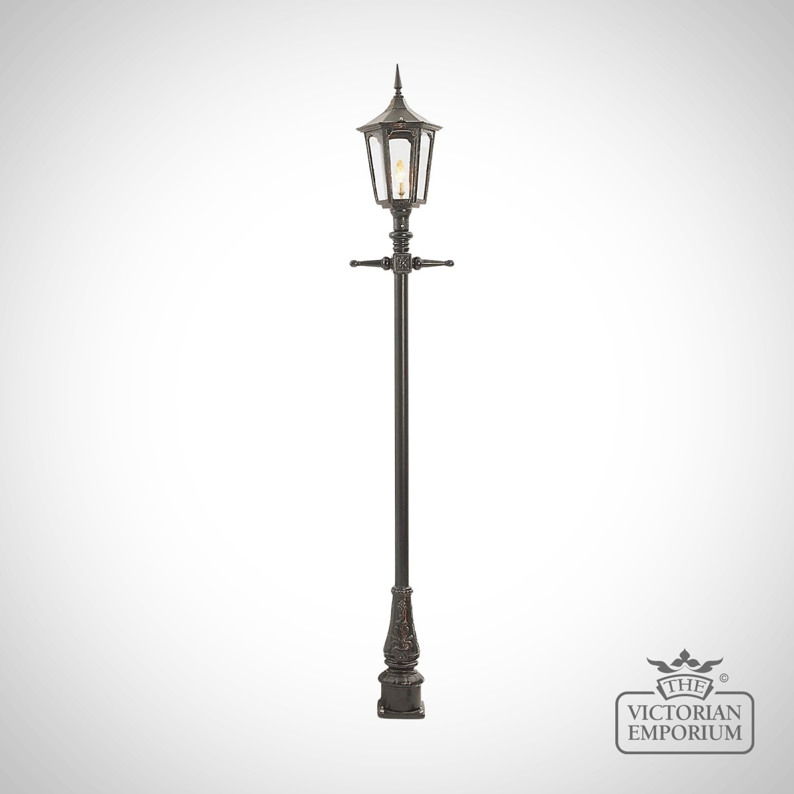 Lamp Post 2640mm High And Medium Hexagonal Cast Alloy Lantern