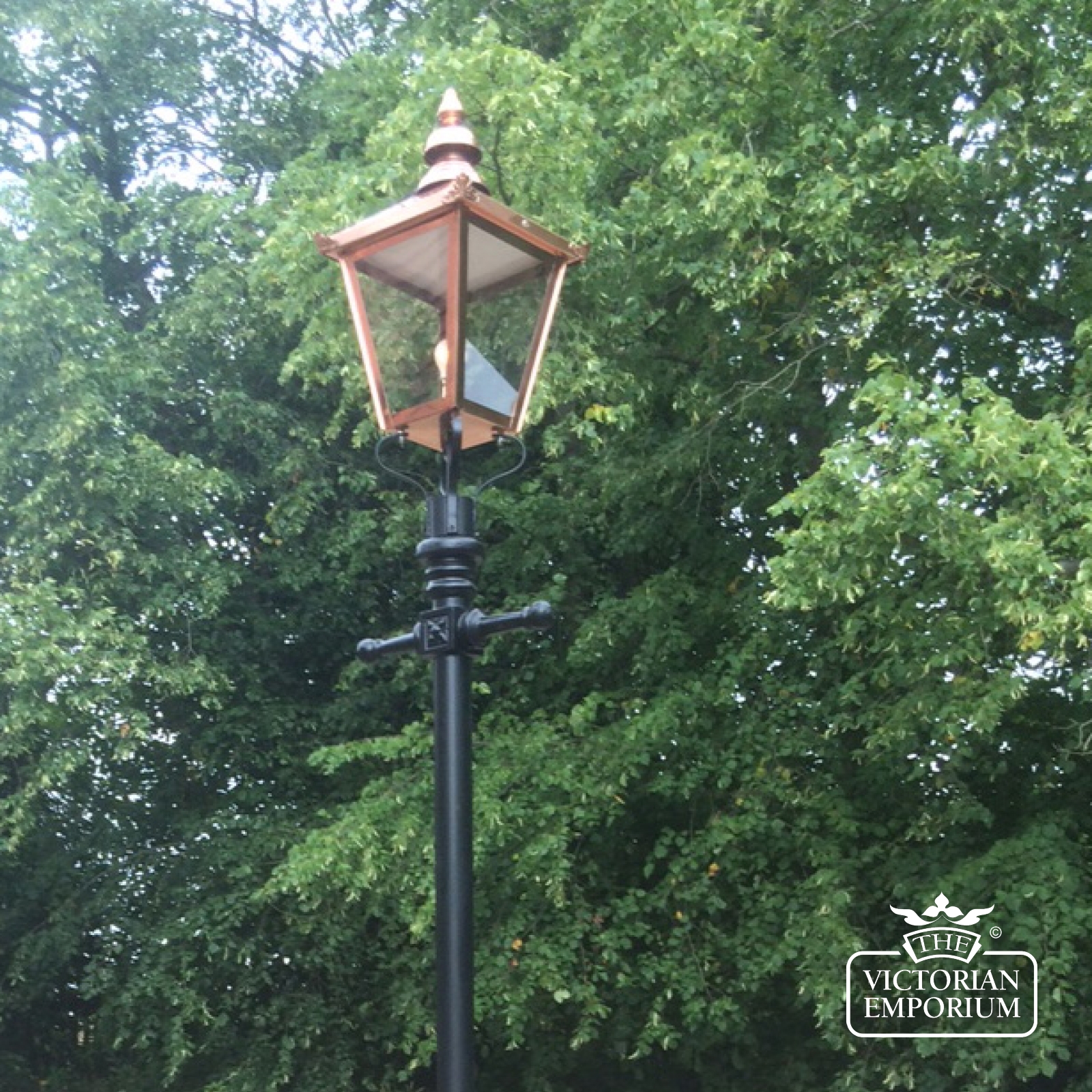 Lamp Post 3300mm High And Large Copper Square Lantern