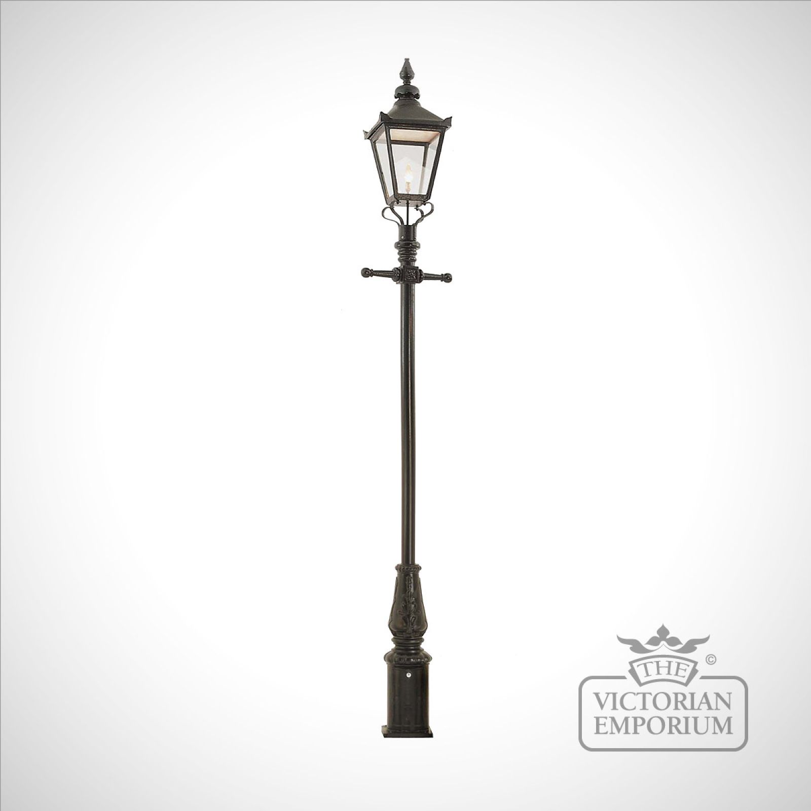 Lamp post (style 5) and large square cast alloy lantern