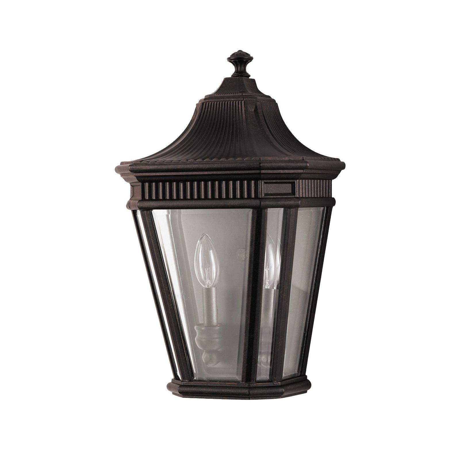 Cotswold Lane 2 Light Half Wall Lantern In Bronze