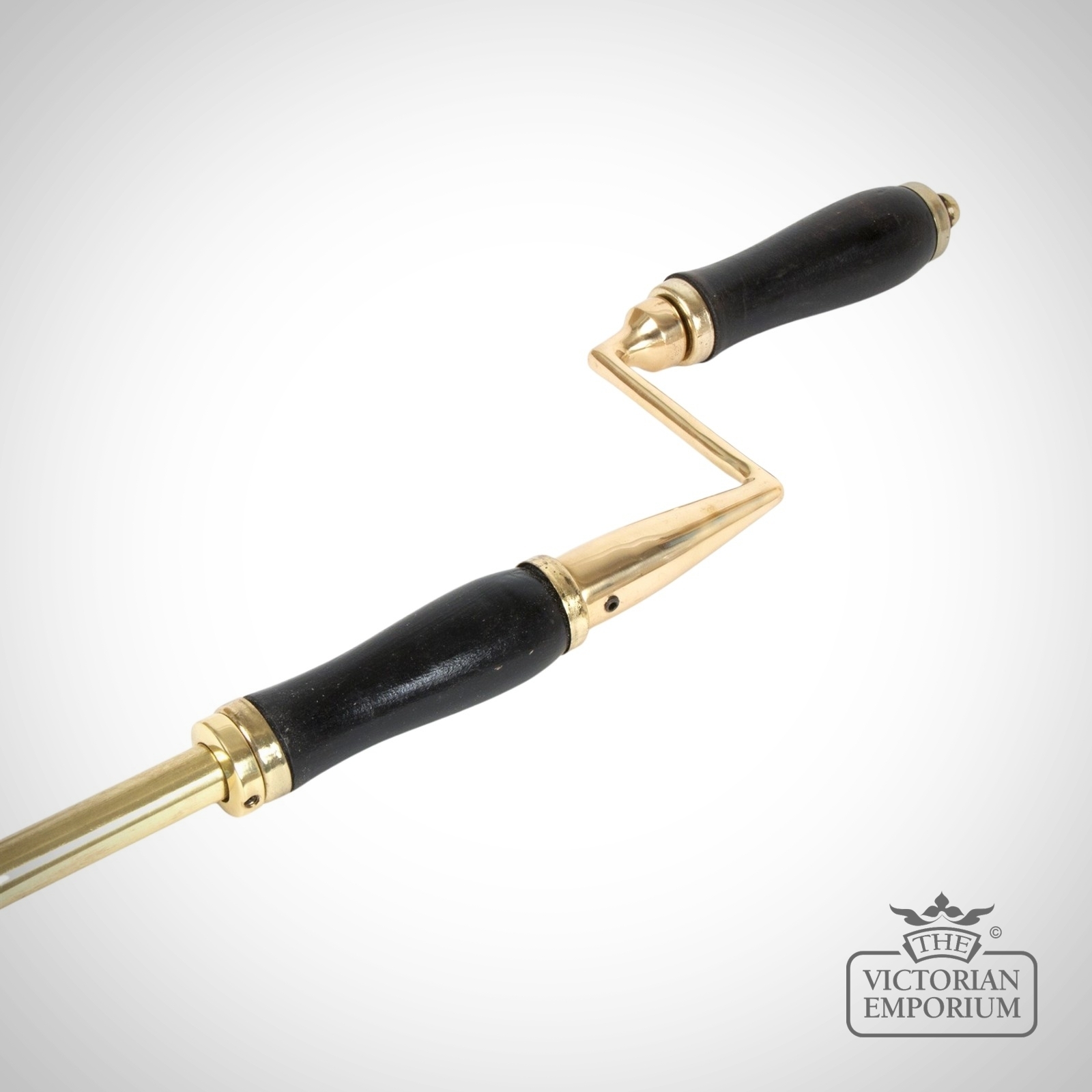 Telescopic window winder 1-2 m - polished brass