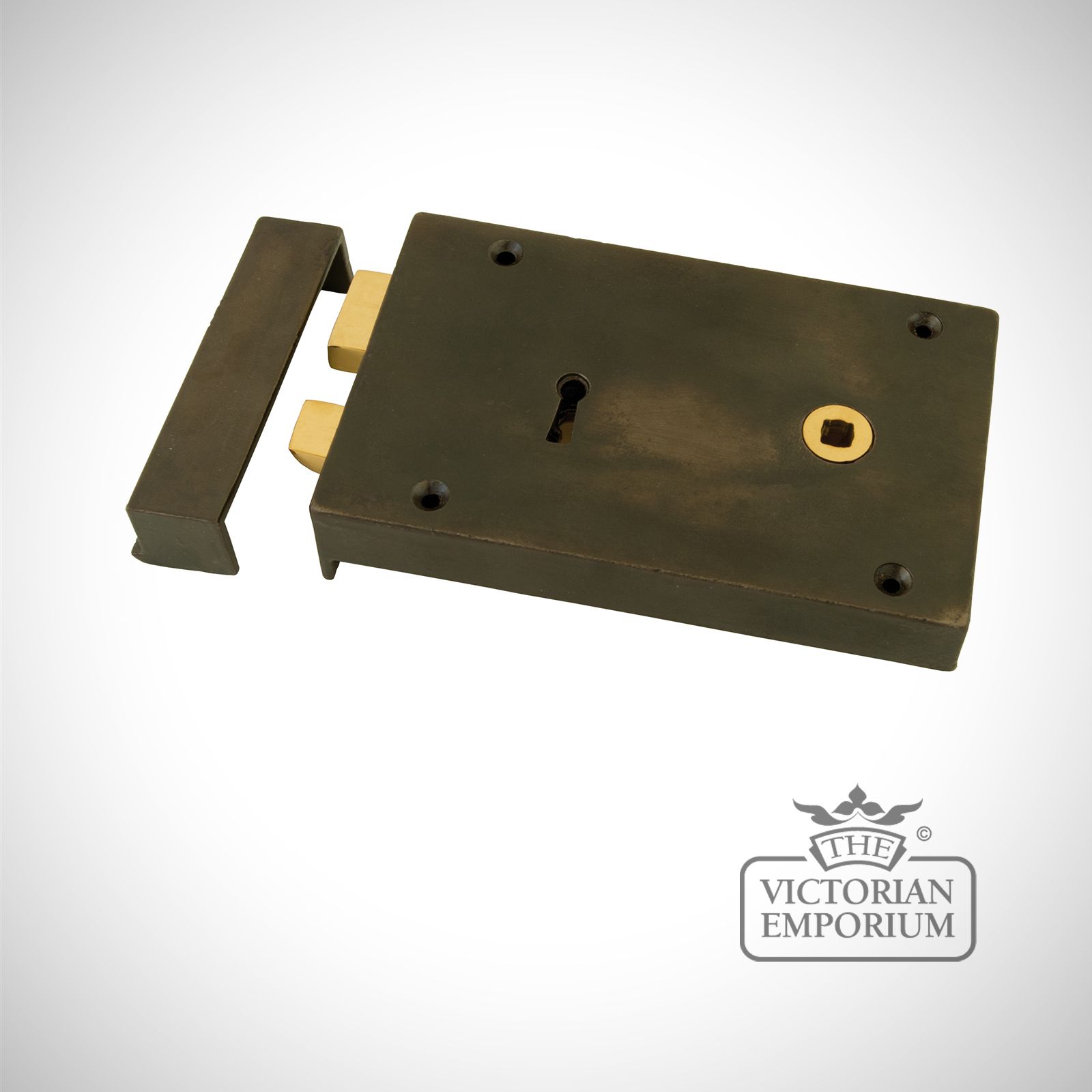 Iron Right Hand Rim Lock - Large | Locks