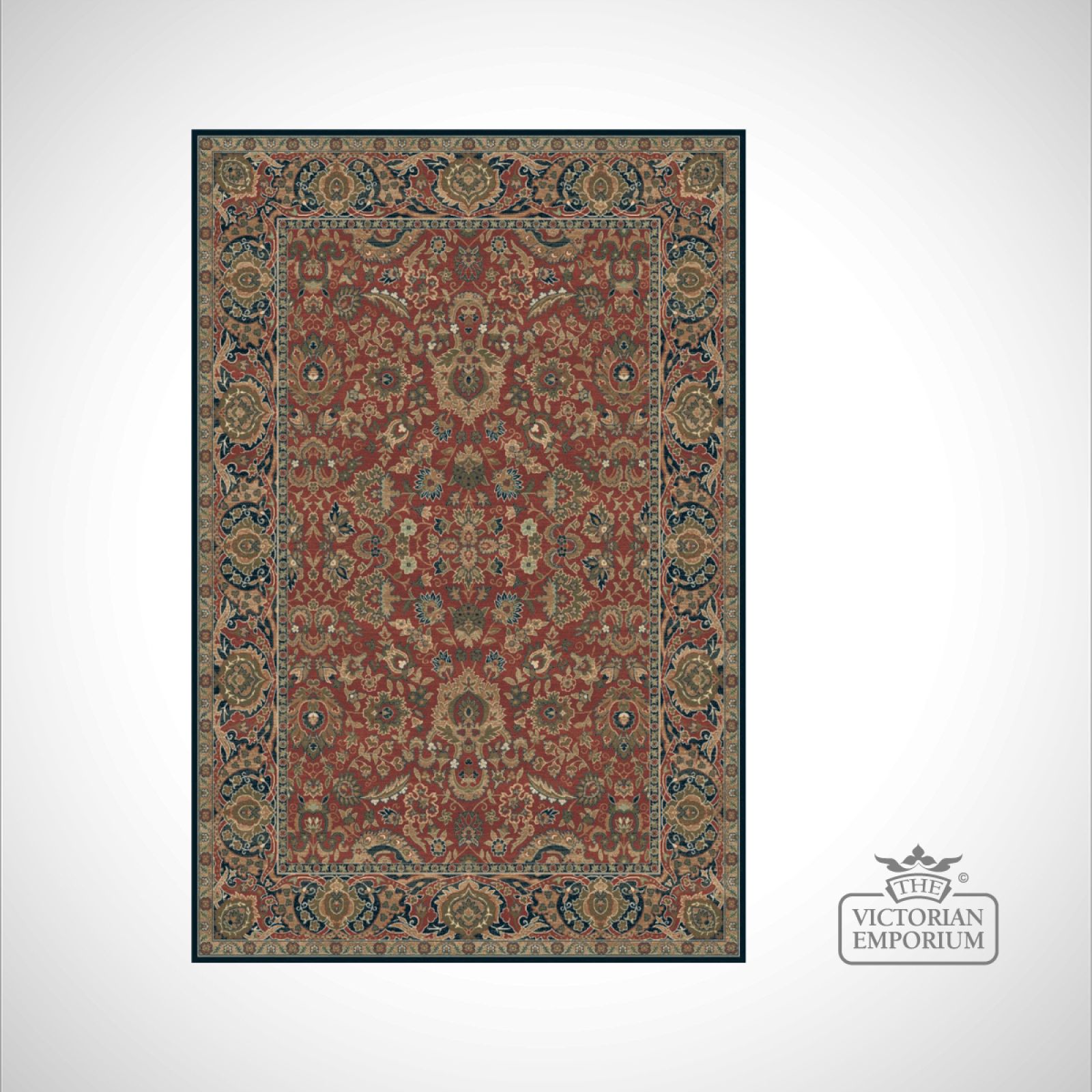 Victorian Rug - style KM4150 in Red/Navy | Rugs