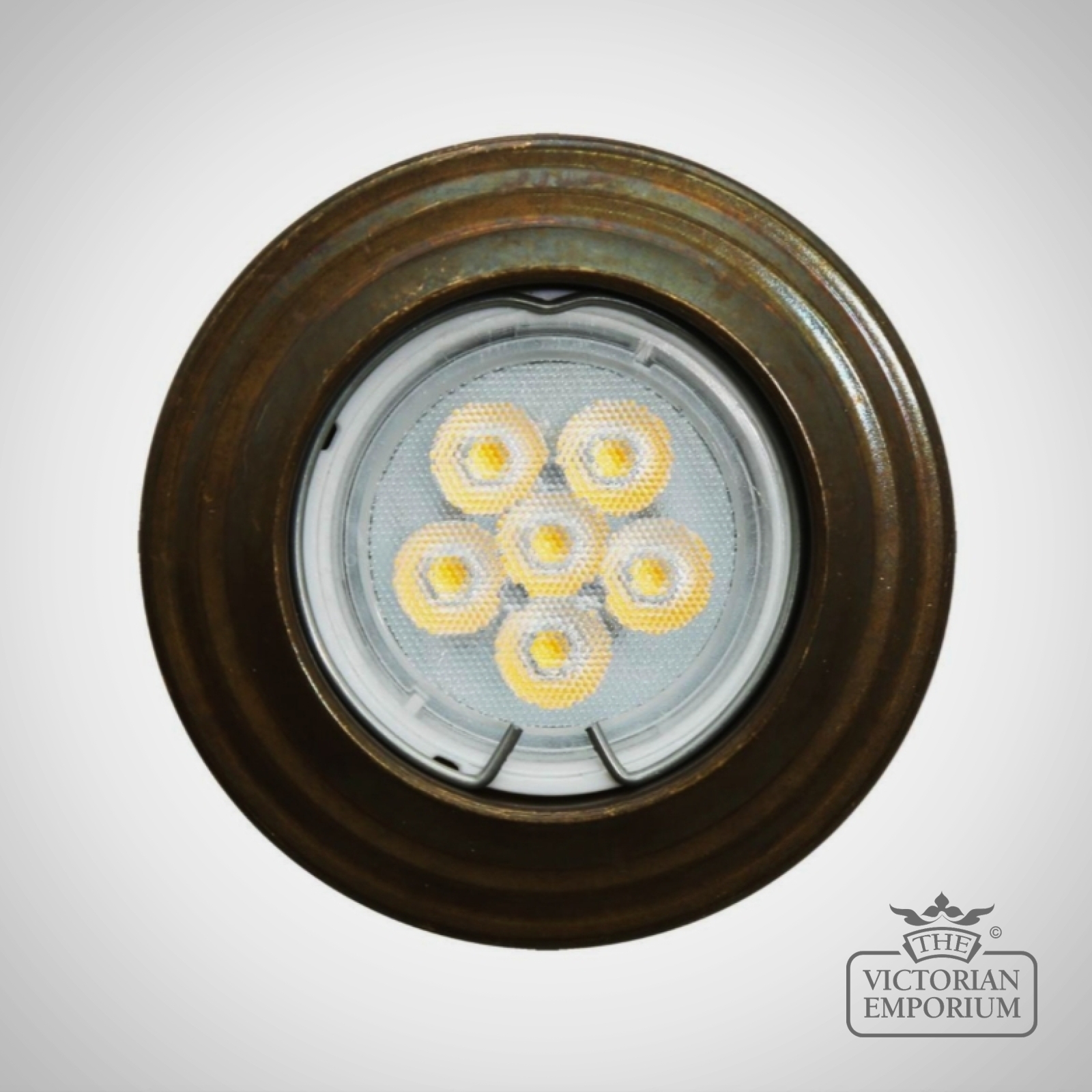 Lefkosia Circular Brass Recessed Spotlight | Outdoor Wall Lights
