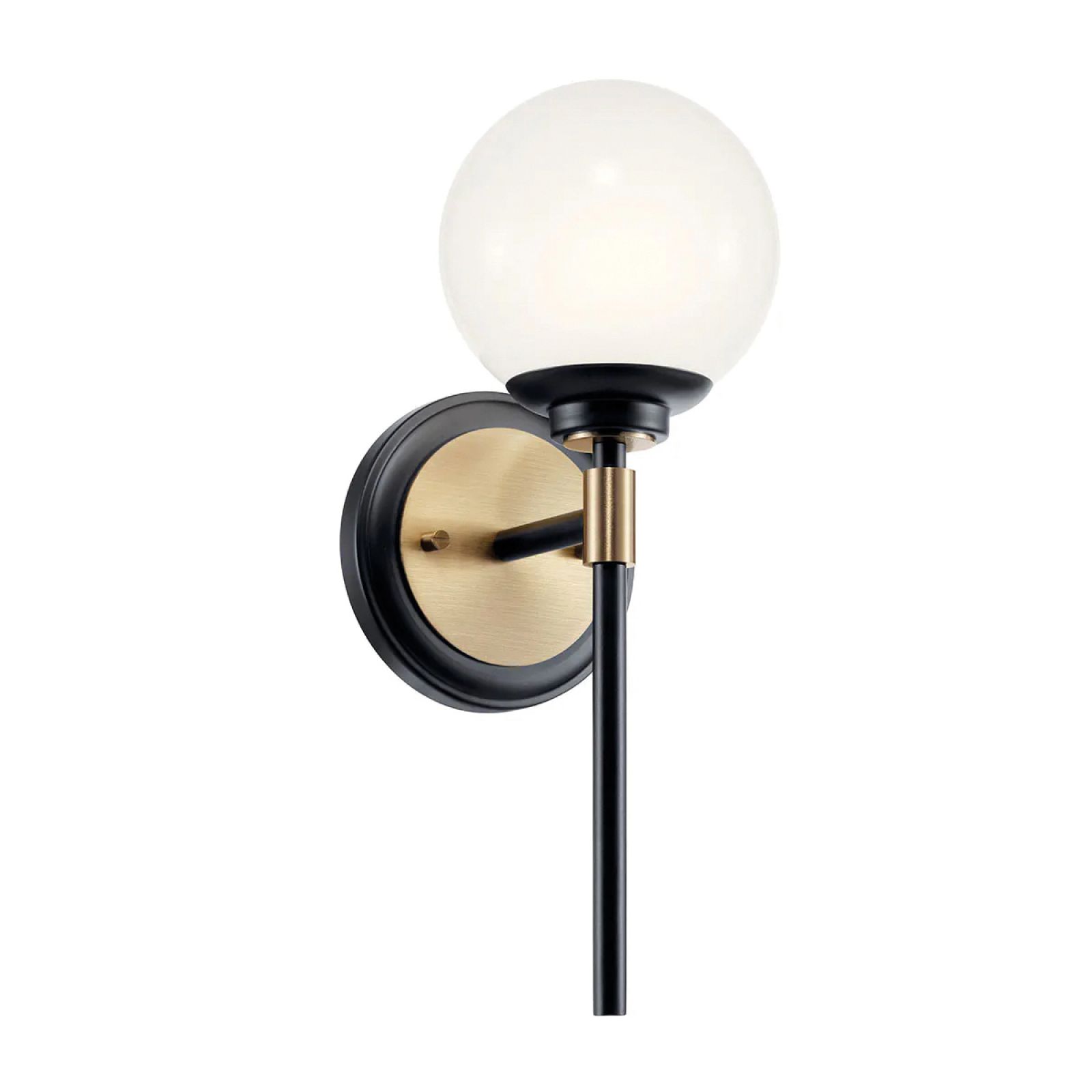 Benno Single Bathroom Wall Light in Black and Champagne Bronze