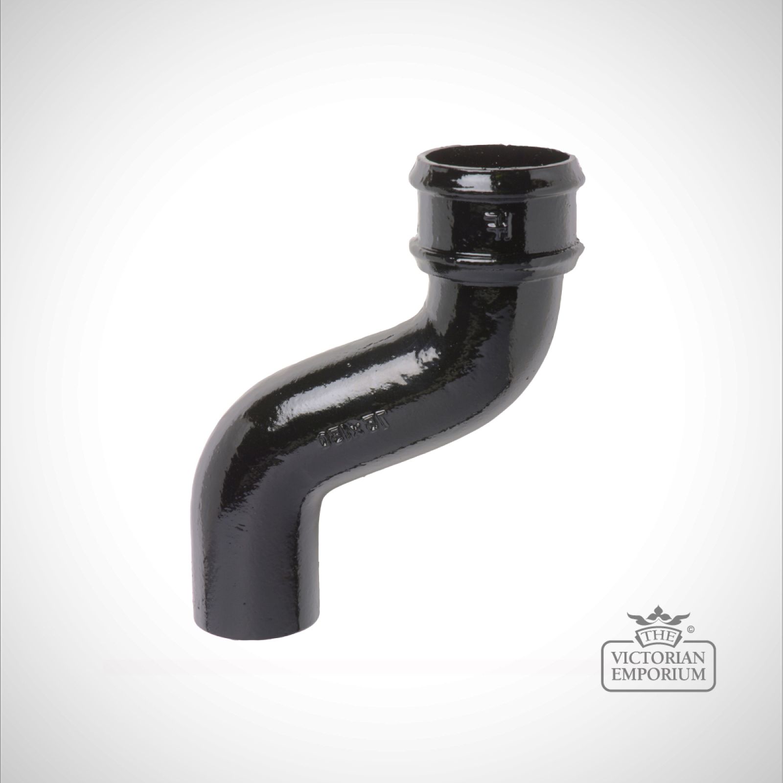 Cast Iron Round Offset Rainwater Downpipe - Black | Pipes