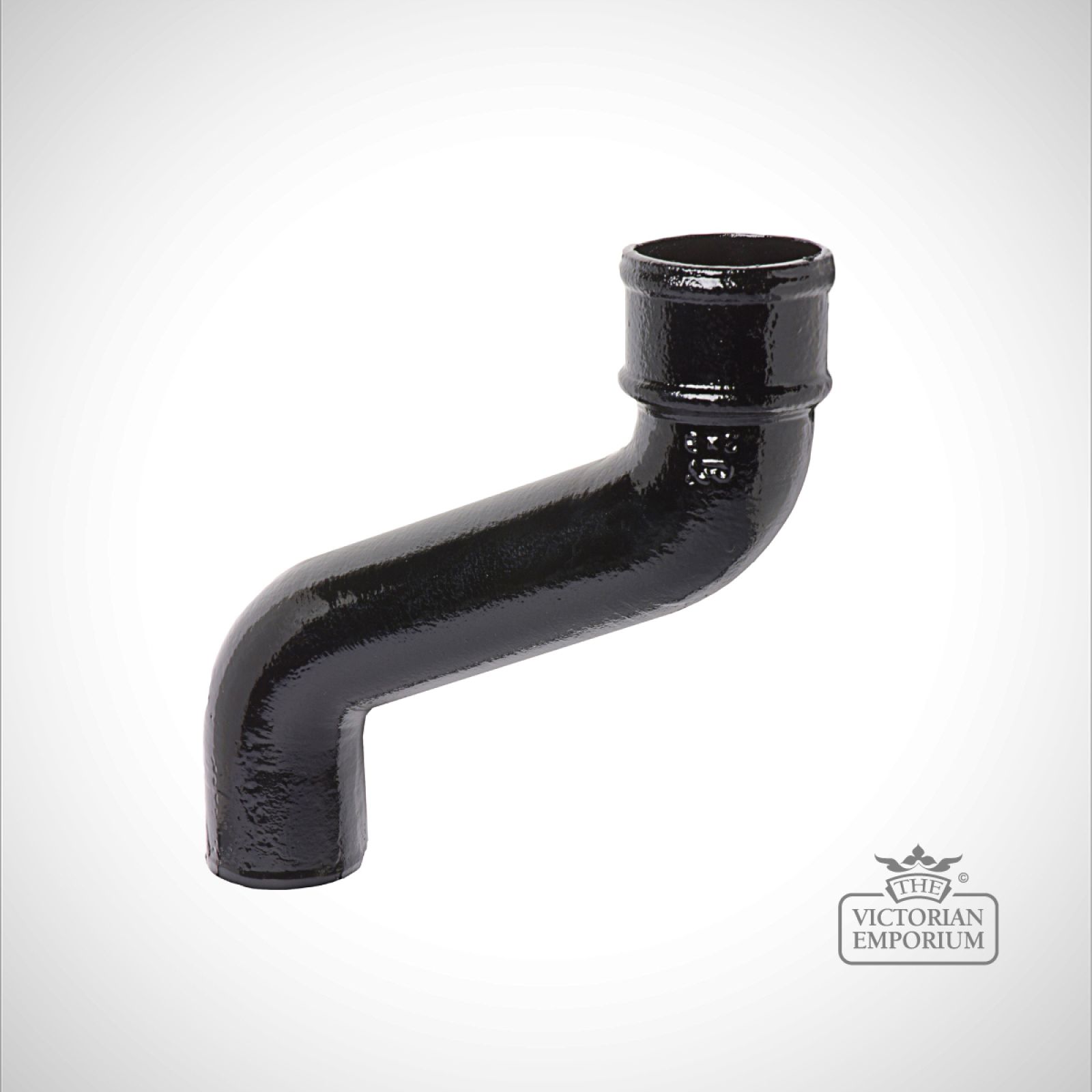 Cast Iron Round Offset Rainwater Downpipe - Black | Pipes