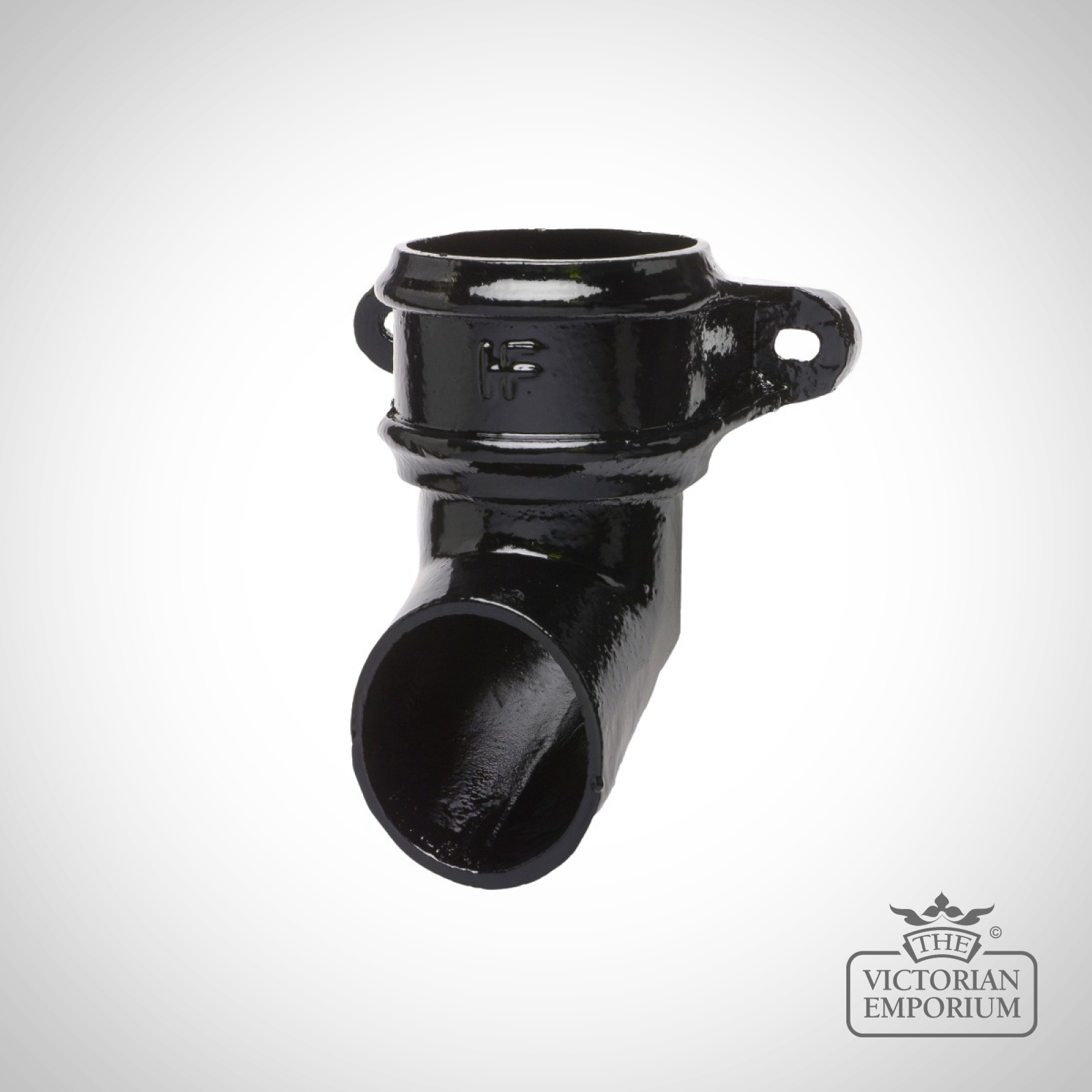 Cast Iron Round Eared or Plain Rainwater Downpipe Shoe - Primed