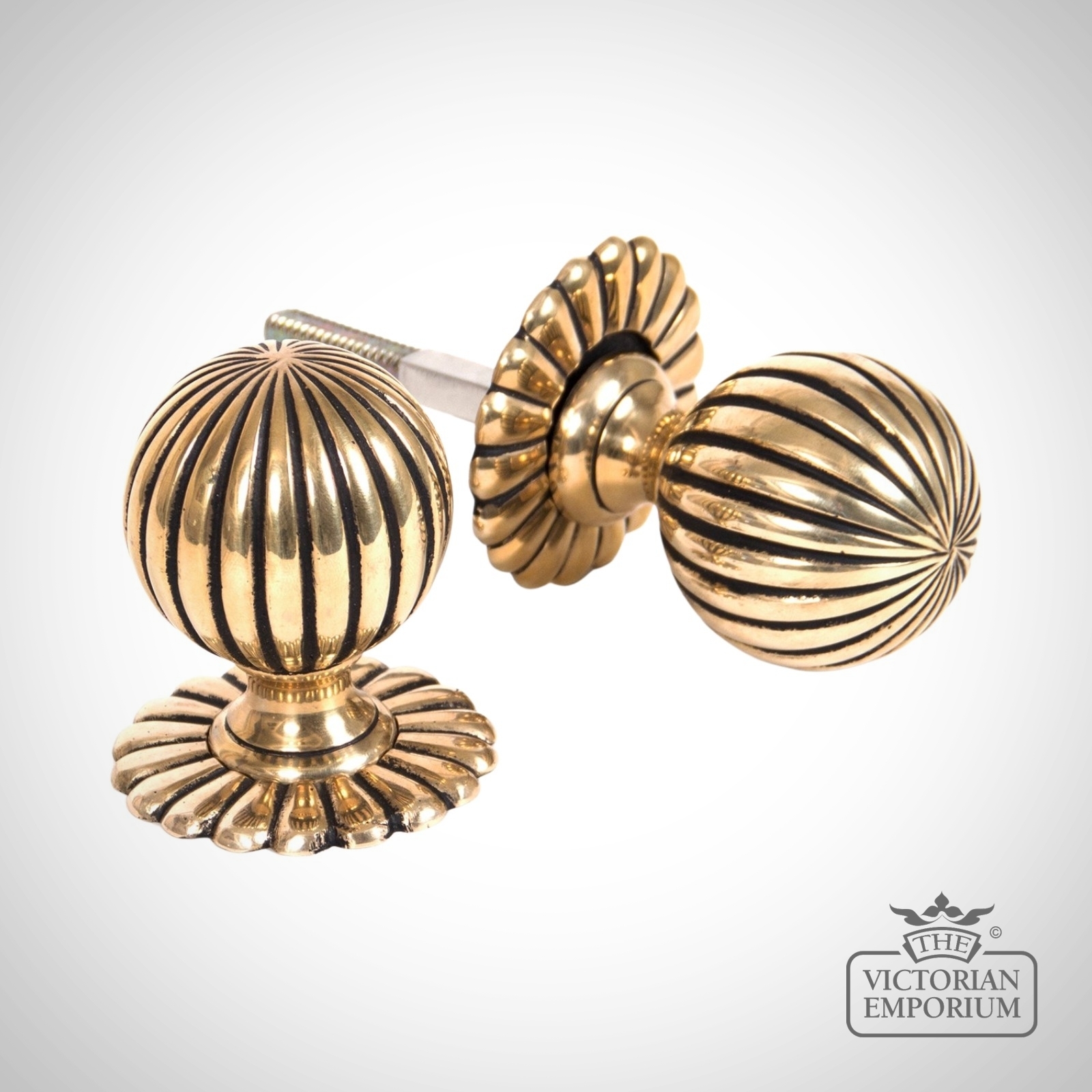 Flower Mortice Knob Set - Aged Brass | Knobs