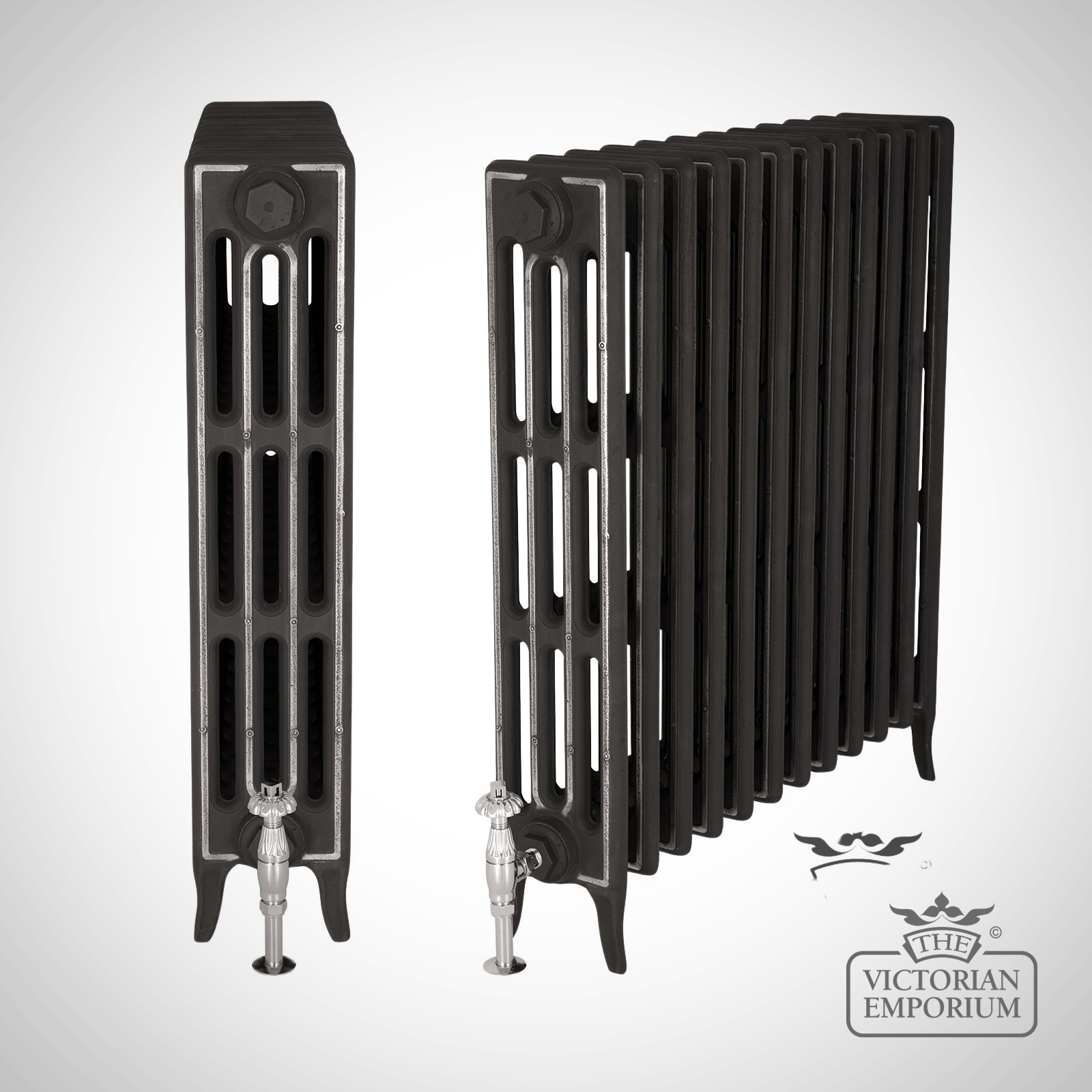 Late Victorian Cast Iron Radiator 4 Columns - 460mm High