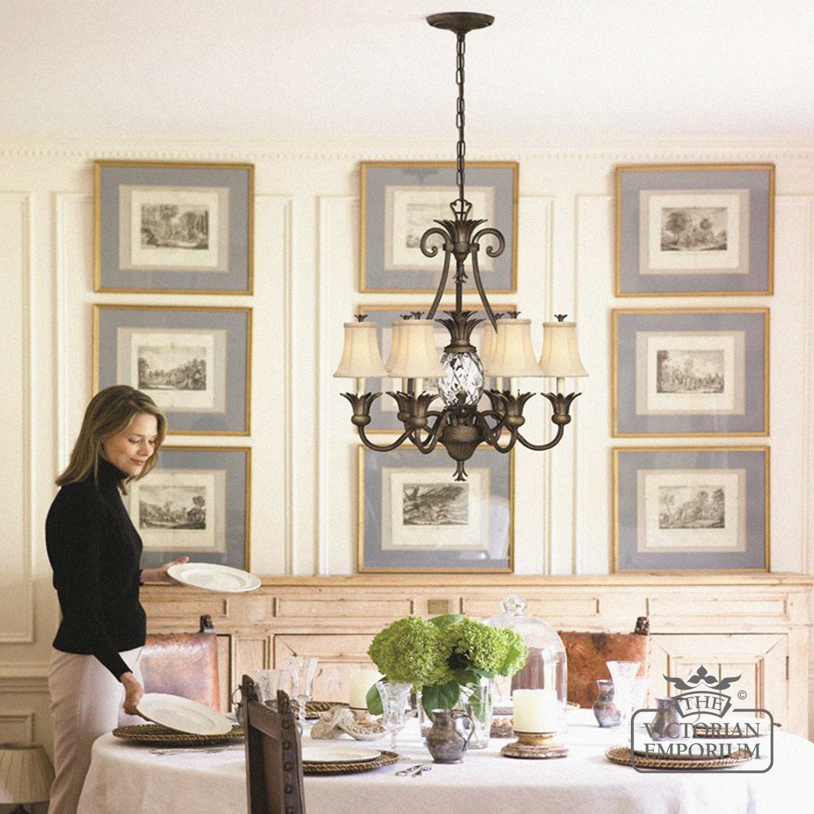 Plantation Style Medium 7 Light Chandelier | Ceiling Chandeliers