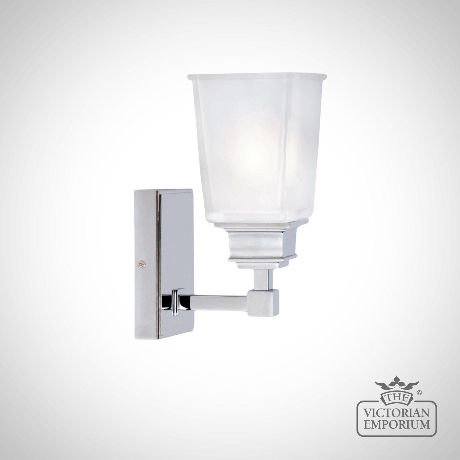 chrome square bathroom light