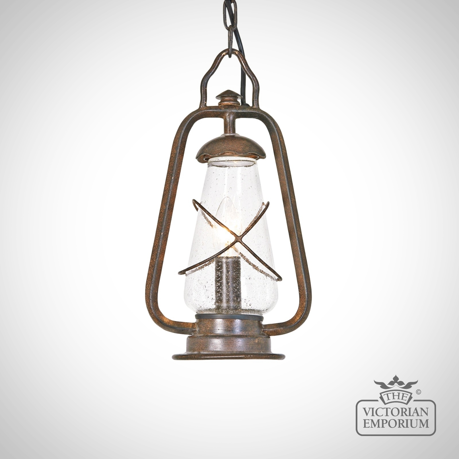Miners 1 Light Chain Lantern - Old Bronze