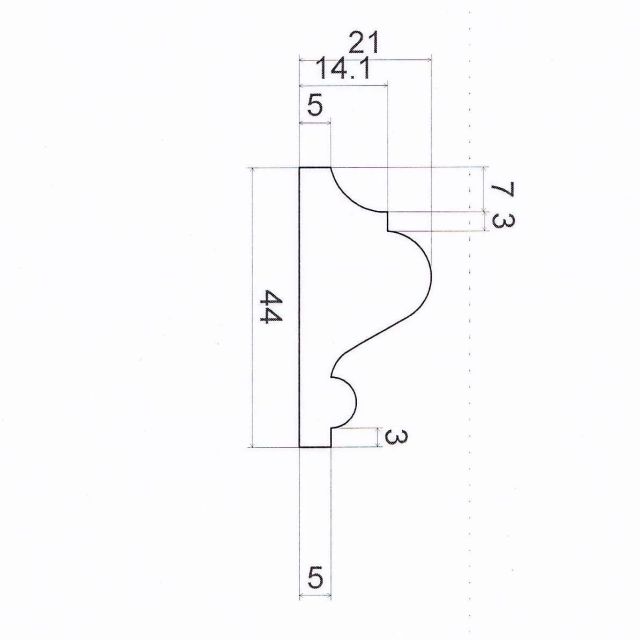 Wooden Dado 44 x 21 mm - in Pine or Oak | Dado Rails