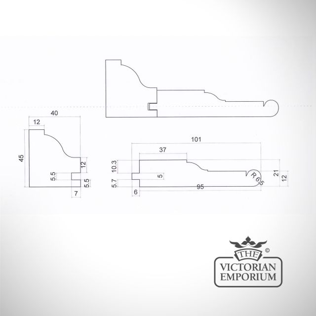 Large Wooden Door Architrave 135mm x 45mm in Redwood (pine) in two parts