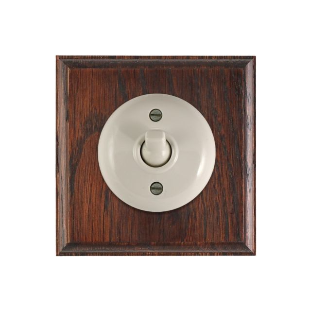 1 gang Bakelite light switch - square, plain in brown or white