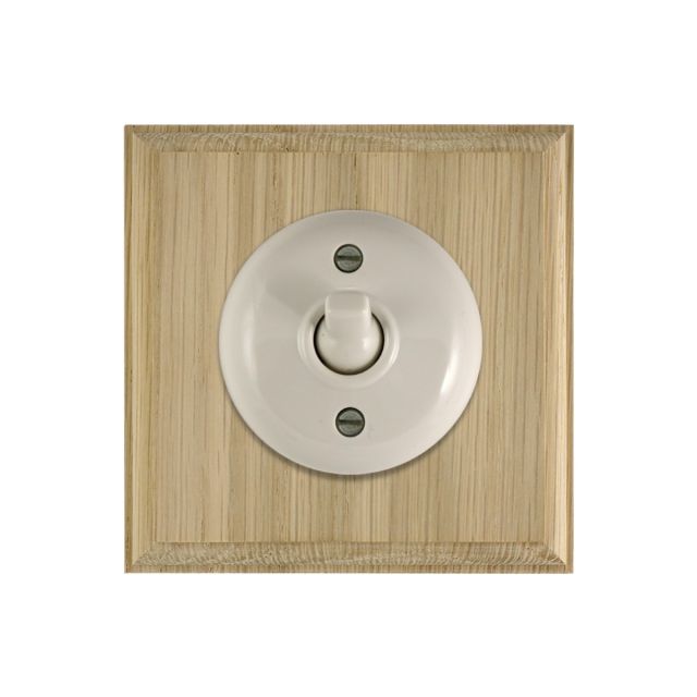 1 gang Bakelite light switch - square, plain in brown or white