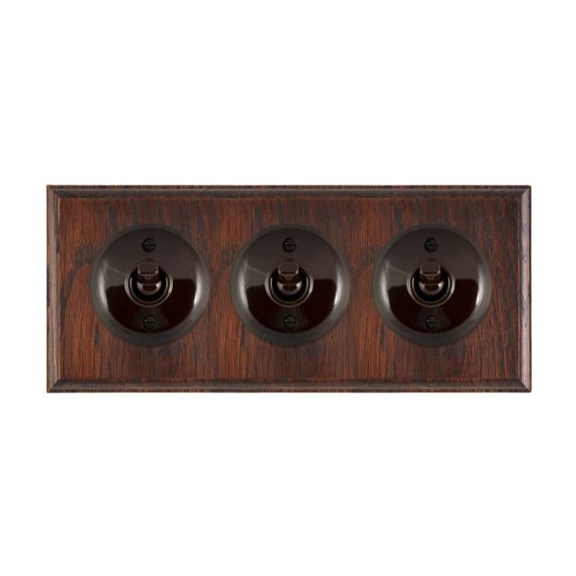 3 gang Bakelite light switch - plain white or brown | Switches
