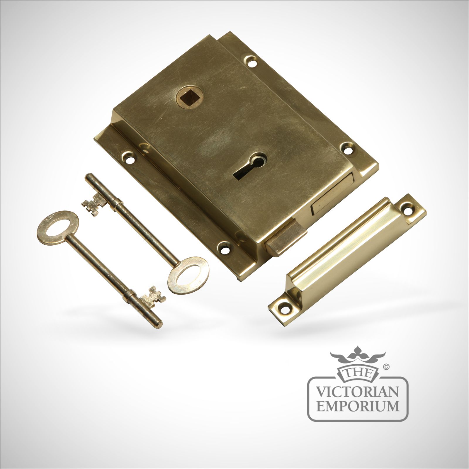 Rim Lock in cast brass | The Victorian Emporium