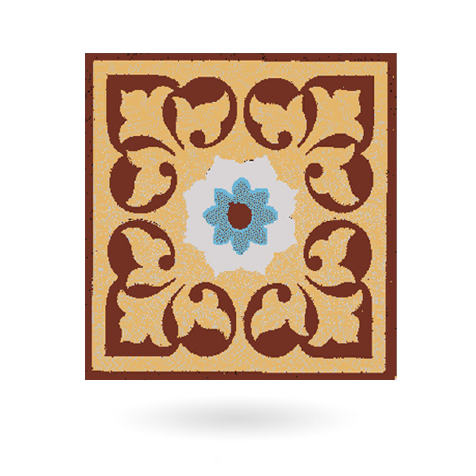 Encaustic 6" square tile - design 18