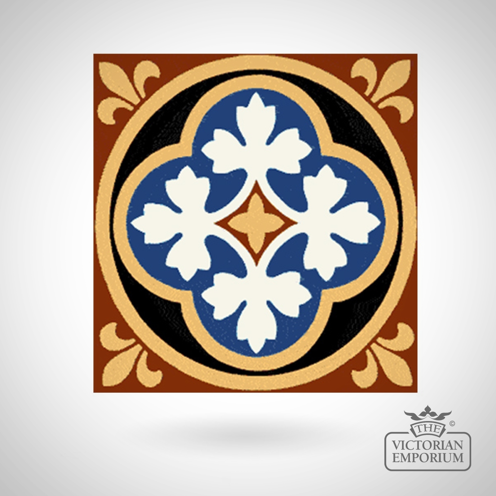 Encaustic 6" square tile - design 10