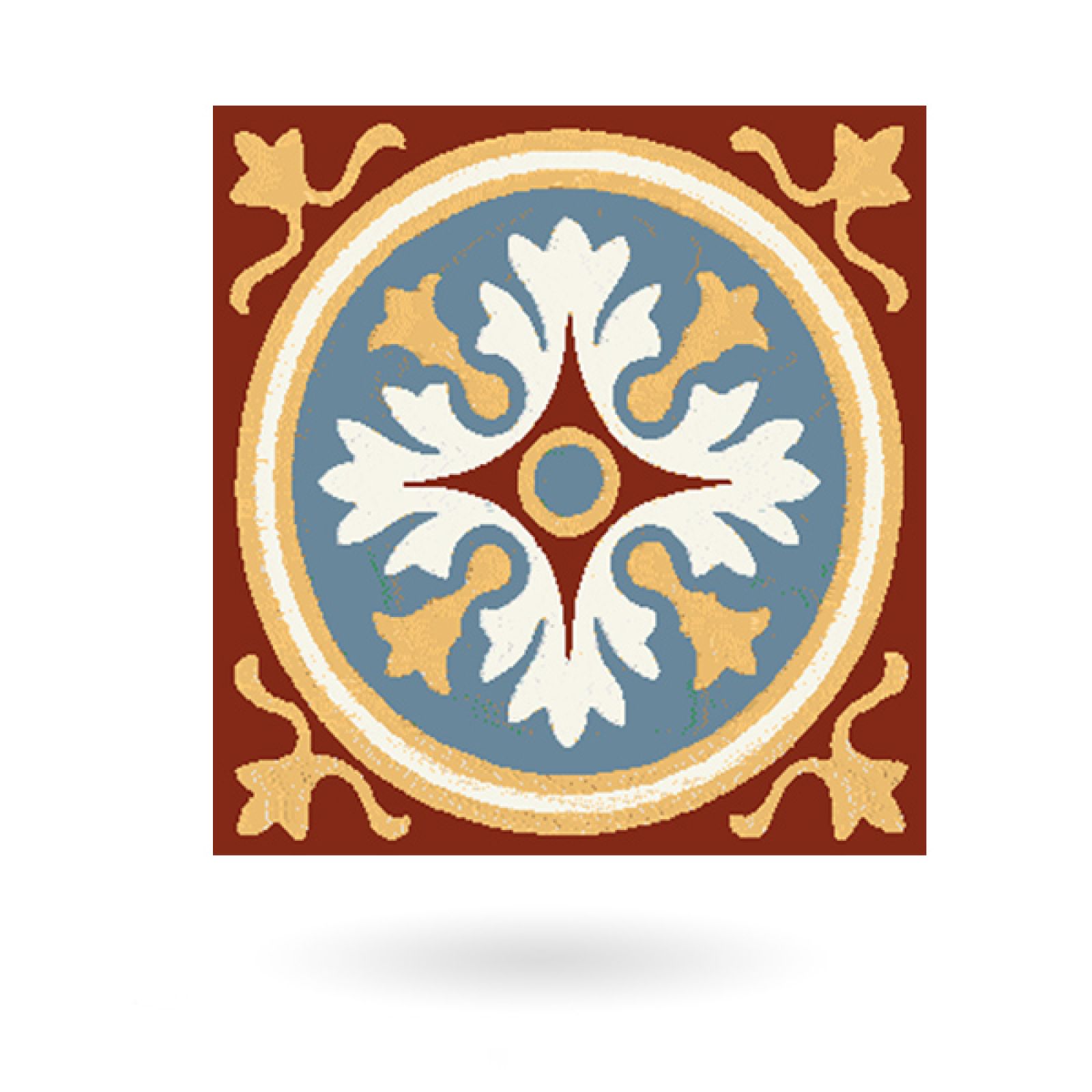 Encaustic 6" square tile - design 37