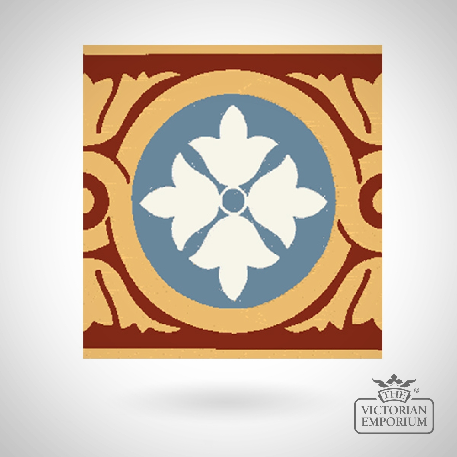 Encaustic 6" square tile - design 47