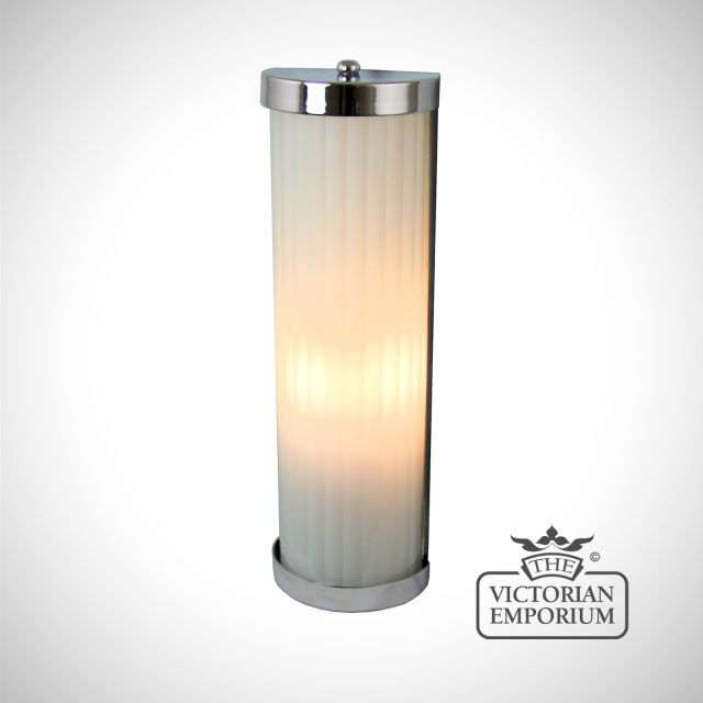 Reeded glass wall lights in a choice of finishes