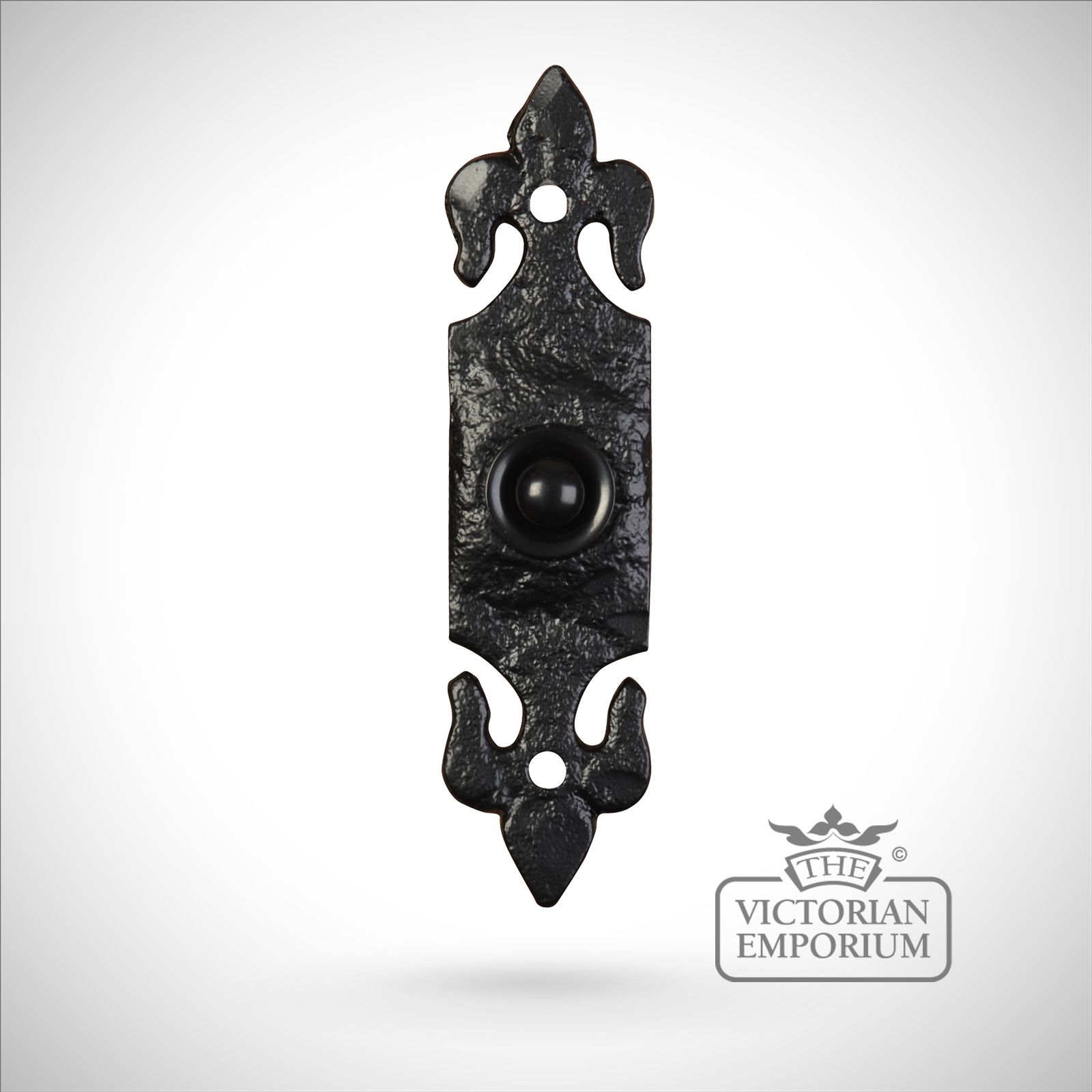 Black iron rectangular handcrafted bell push | Bells