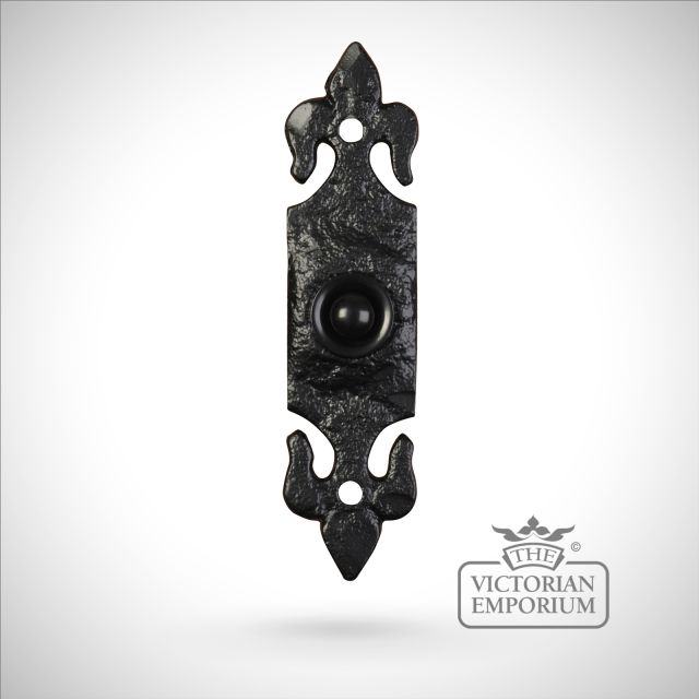 Black iron rectangular handcrafted bell push | Bells