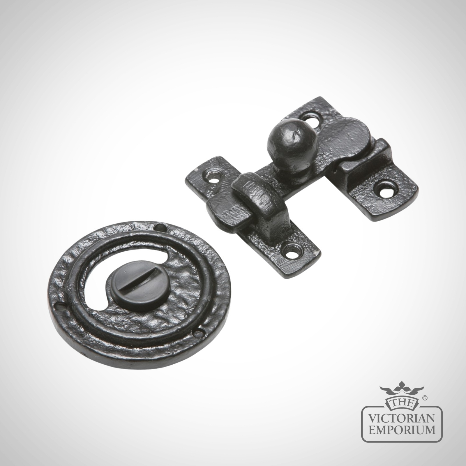 Black iron handcrafted privacy bolt | Bolts